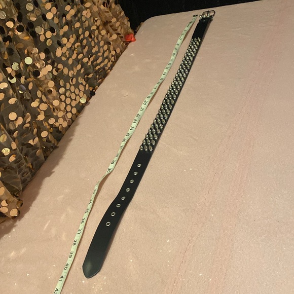 Accessories | Black And Silver Punk Goth Belt With Spikes 527 | Poshmark